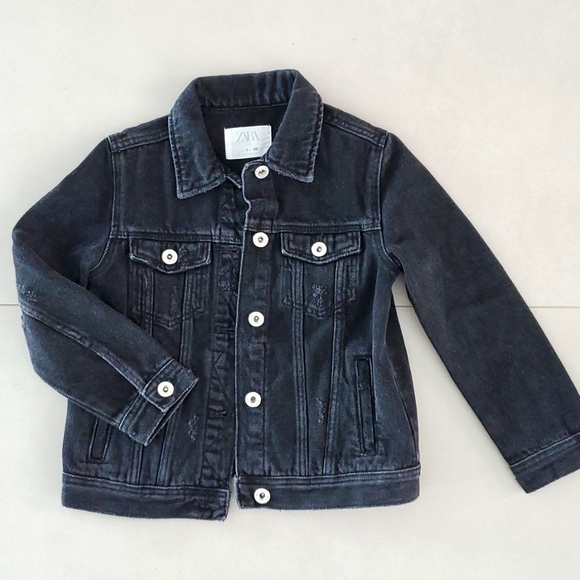 Zara | Jackets & Coats | Zara Girls Black Denim Jacket | Poshmark